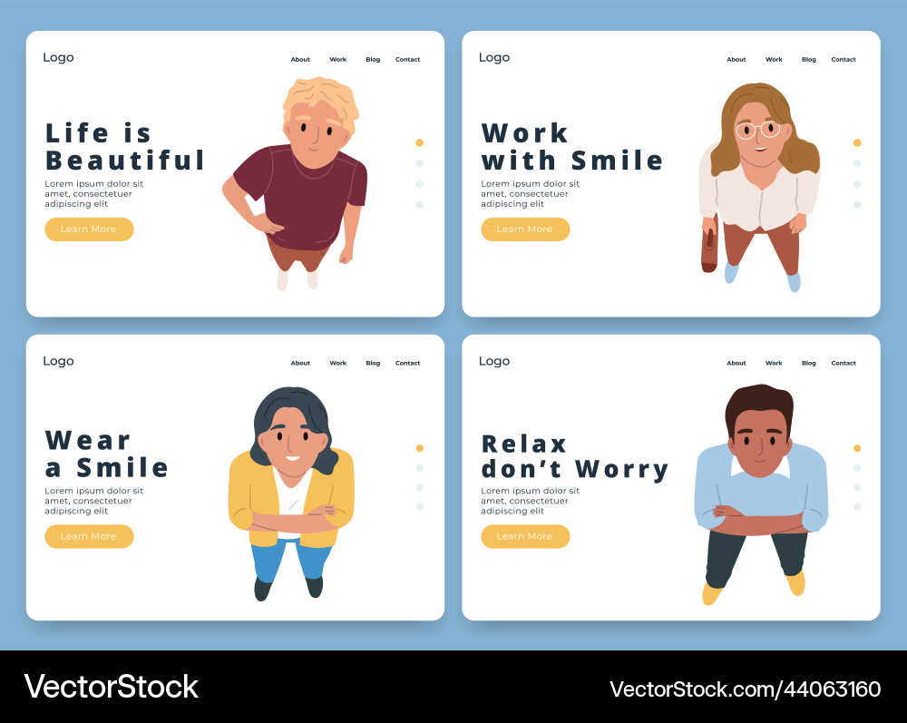 People top view banners set Royalty Free Vector Image