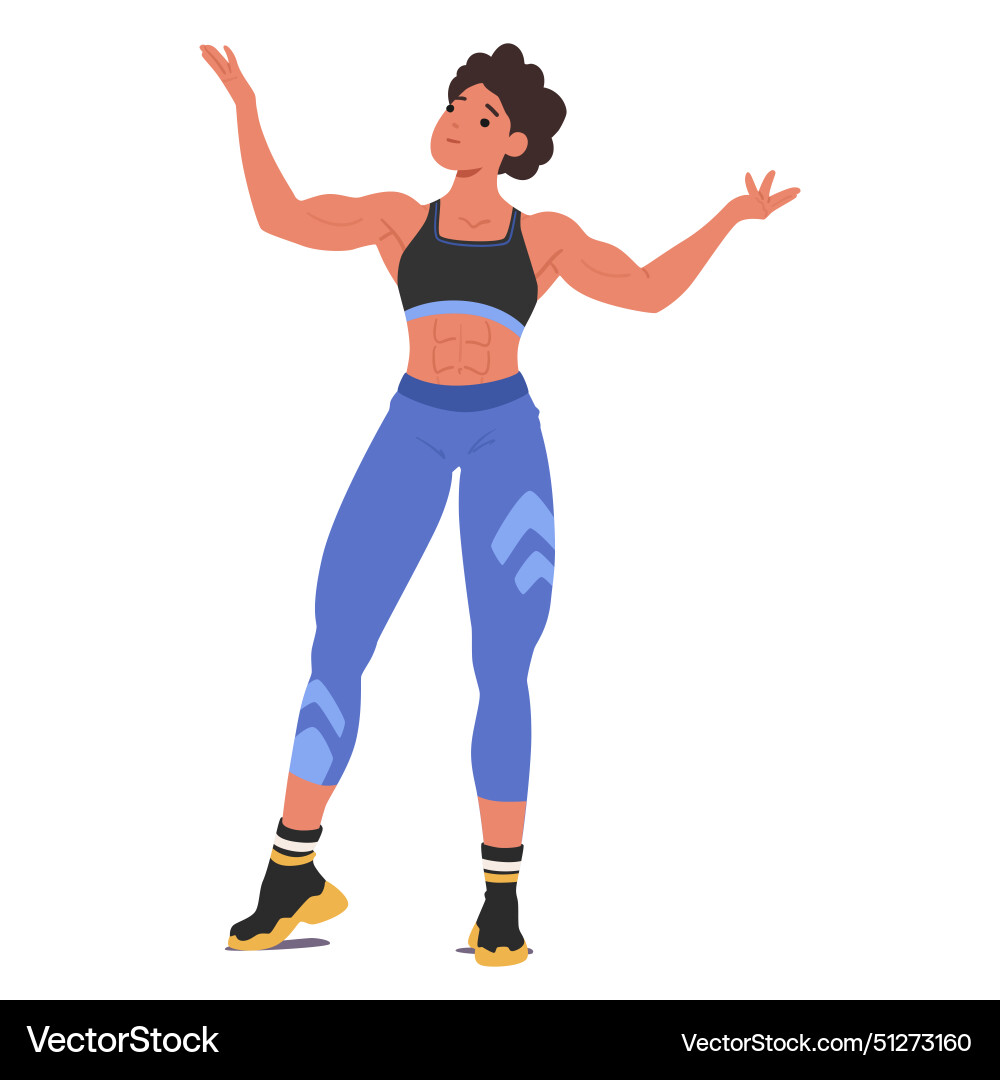 Powerful female bodybuilder in modern athletic Vector Image
