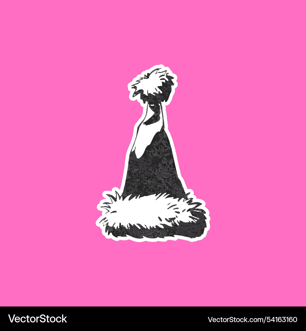 Santa claus hat sticker Royalty Free Vector Image