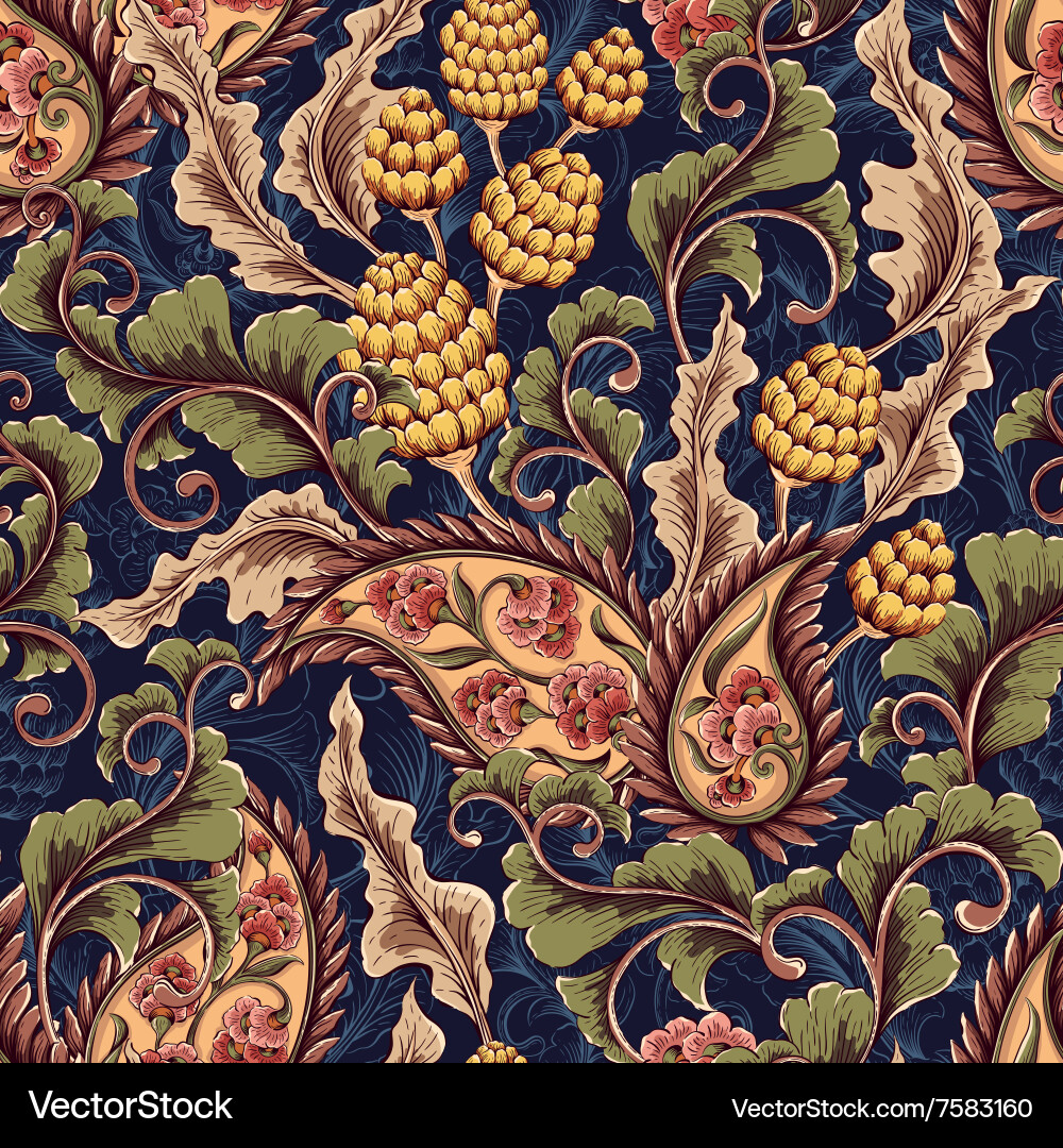 Victorian seamless pattern Royalty Free Vector Image