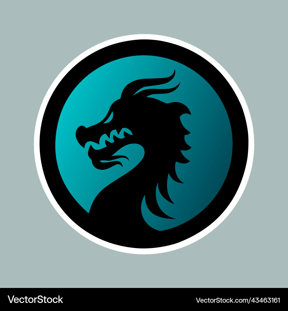 Black dragon as sticker print pattern for design Vector Image
