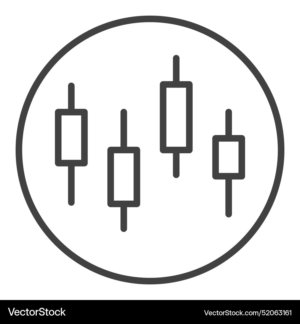 Circle with japanese candlestick charts technical Vector Image