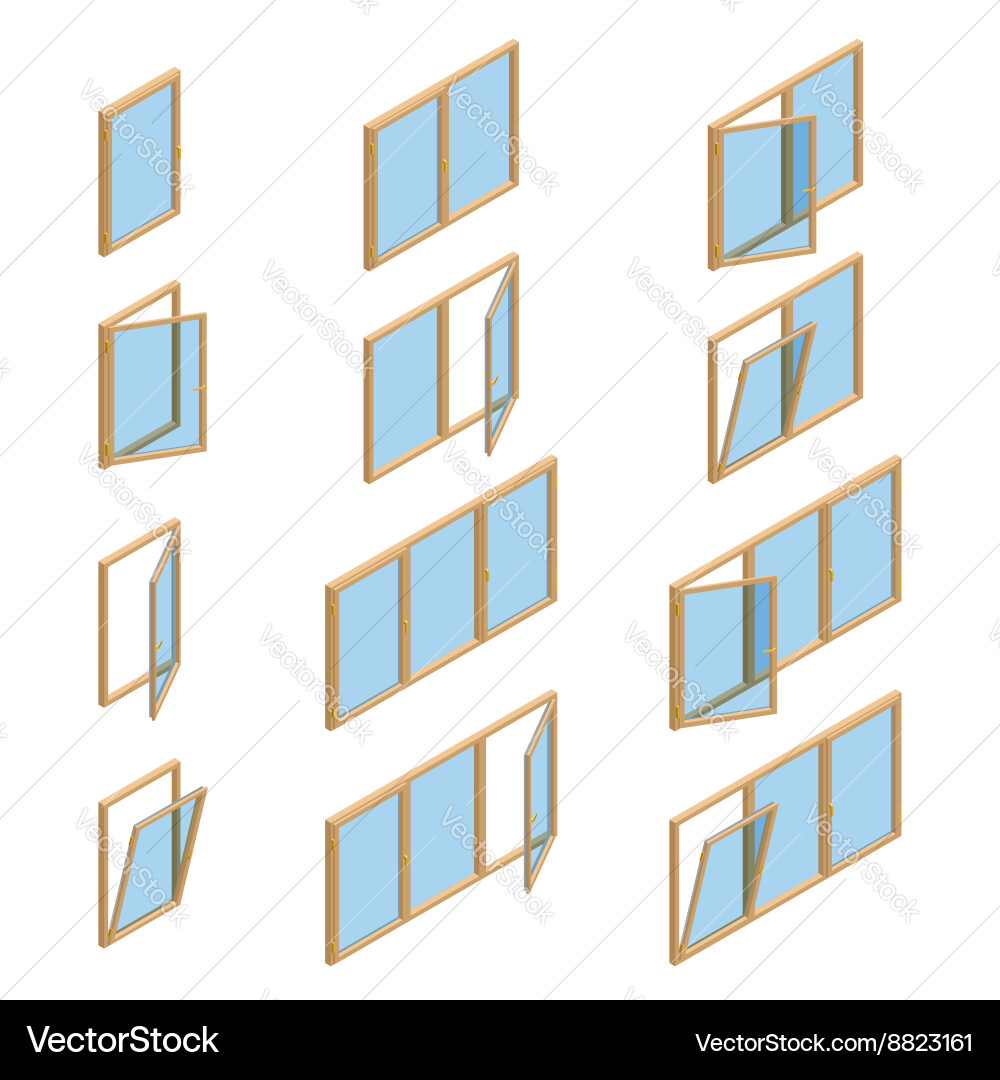 Collection various windows types Royalty Free Vector Image