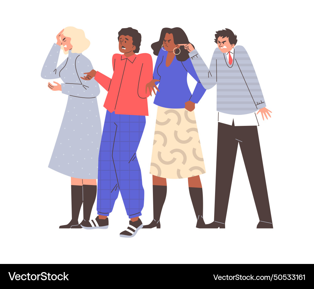 Complex group interaction Royalty Free Vector Image