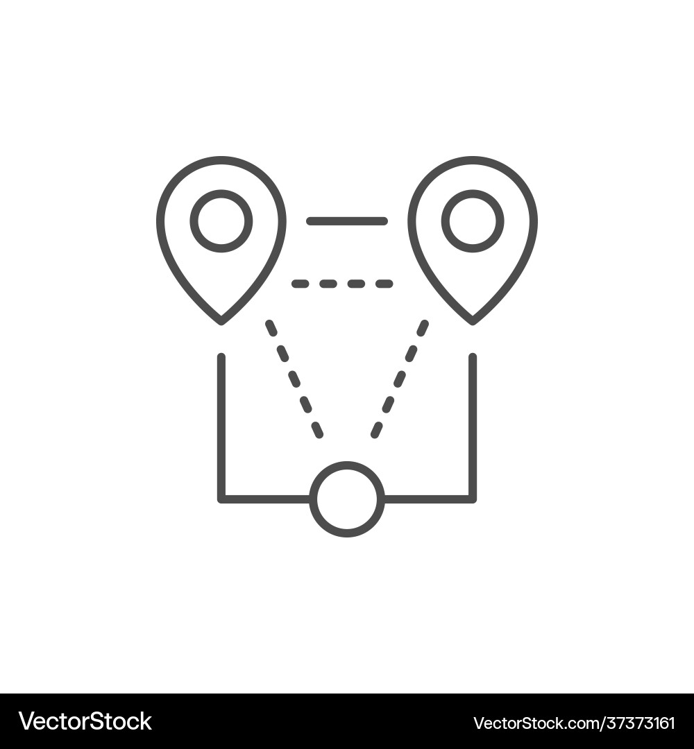 Different locations line outline icon Royalty Free Vector