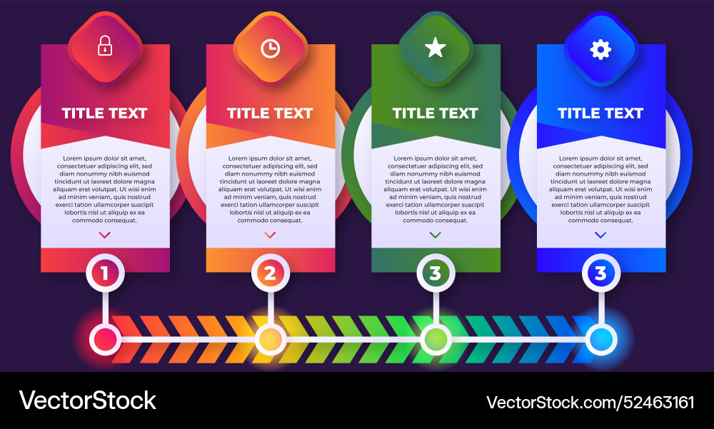 Gradient infographic steps template Royalty Free Vector