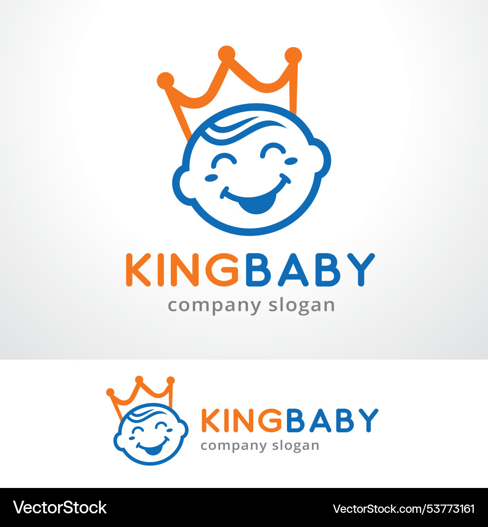 King baby logo template design emblem Royalty Free Vector