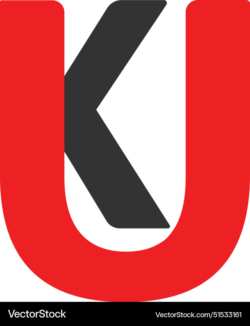 Letters uk logo design ku icon Royalty Free Vector Image