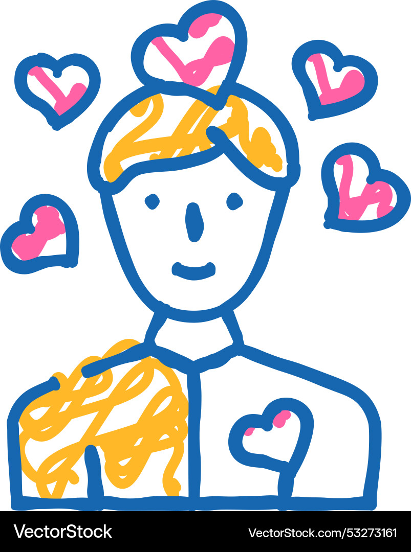 Love man icon doodle Royalty Free Vector Image