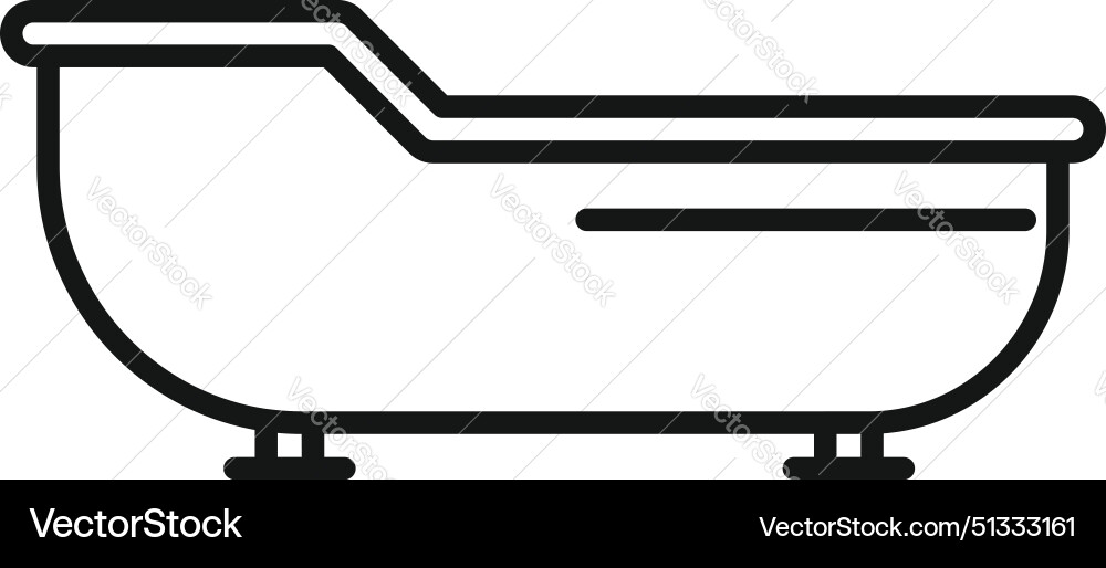 Minimalist line art bathtub icon Royalty Free Vector Image