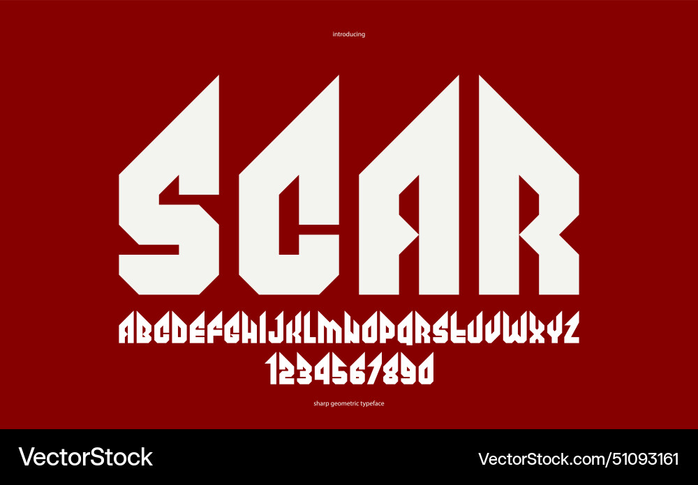 Sharp and bold display font for logo gothic Vector Image