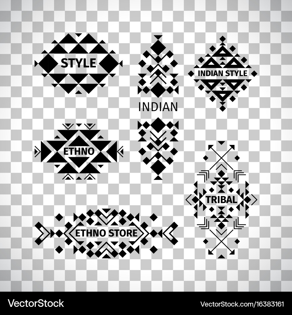 Tribal Motif Logo Set Royalty Free Vector Image