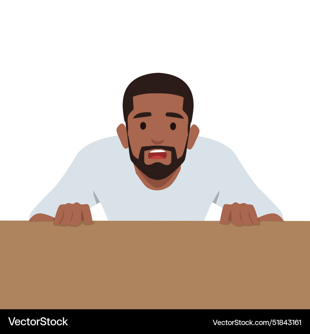 Young afraid and shocked man with surprise Vector Image