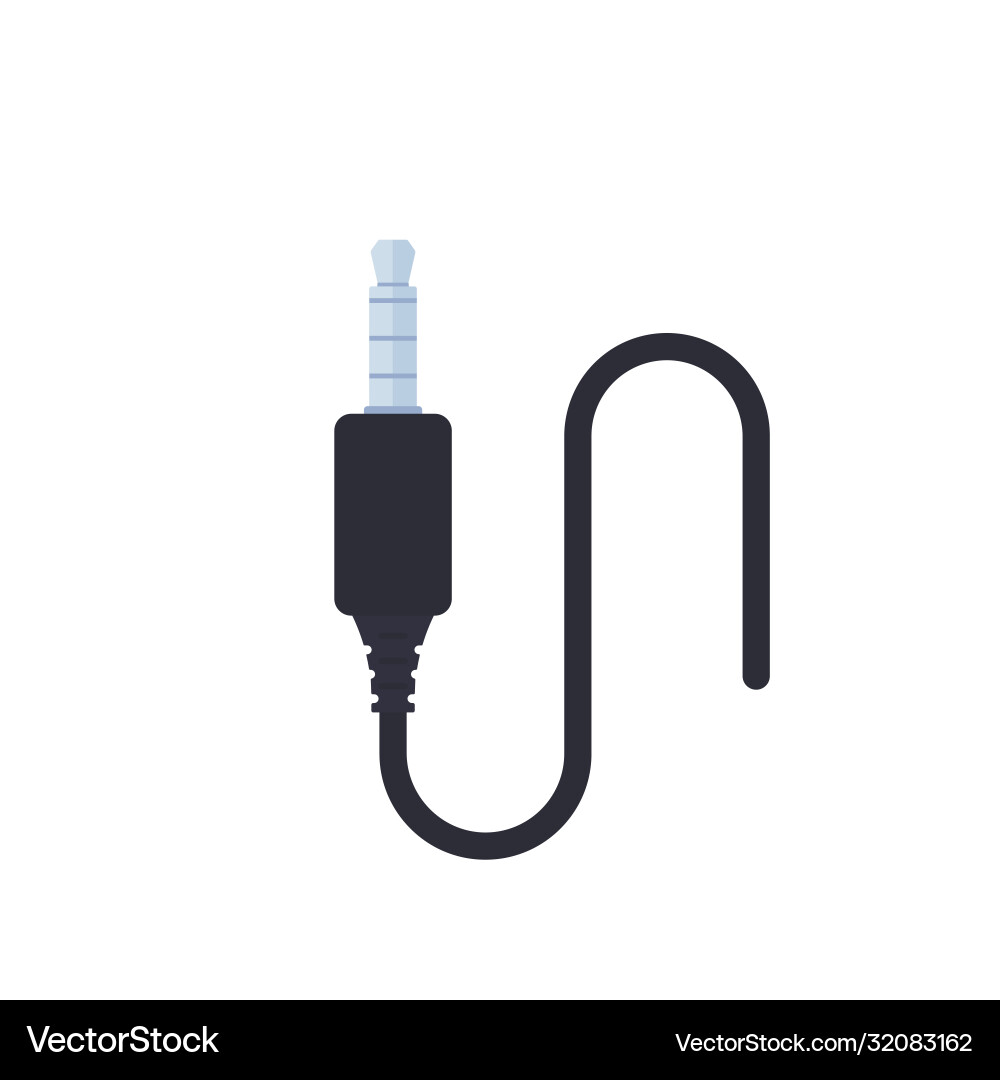 Audio cable jack connector Royalty Free Vector Image
