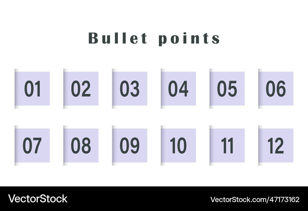 Bullet points grey Royalty Free Vector Image - VectorStock
