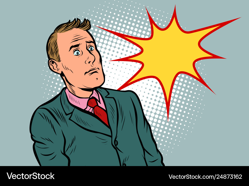 Businessman surprised in shock Royalty Free Vector Image
