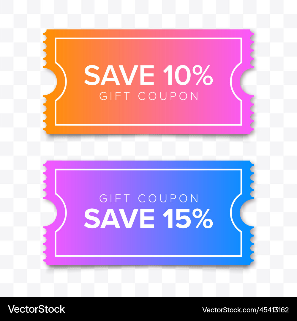 Coupon discount gift voucher Royalty Free Vector Image