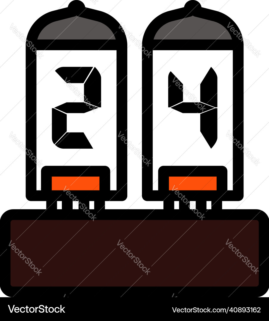 Electric numeral lamp icon Royalty Free Vector Image