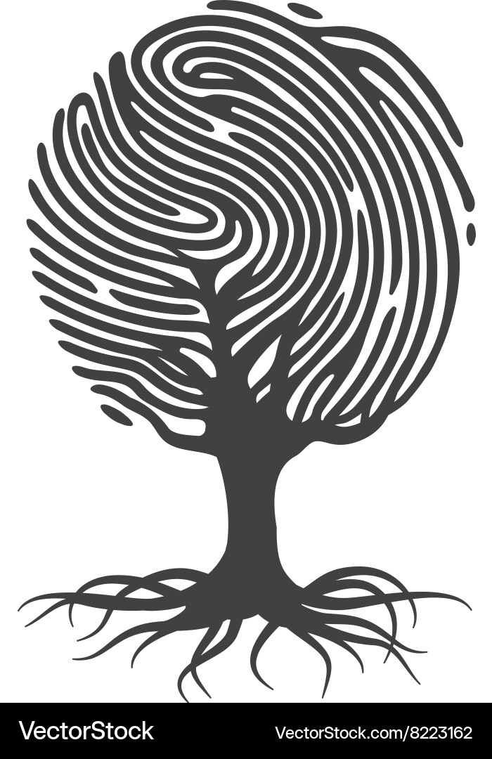 Finger print tree Royalty Free Vector Image - VectorStock