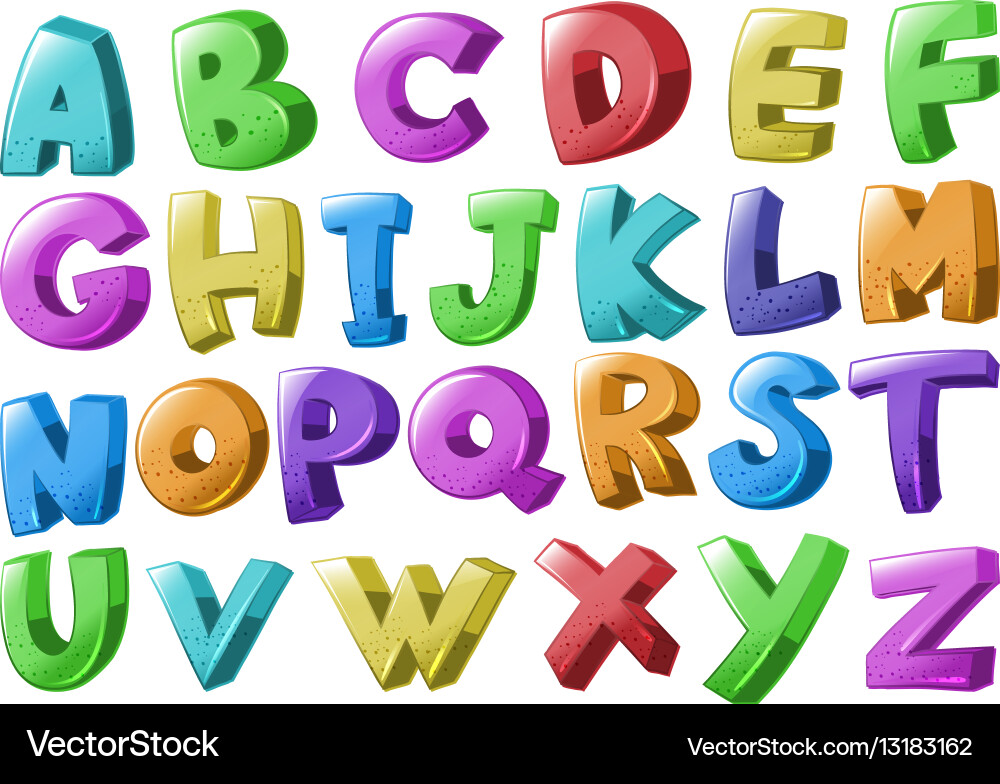 Font design with english alphabets Royalty Free Vector Image