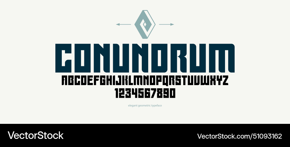 Geometric bold sans serif typeface thick and Vector Image