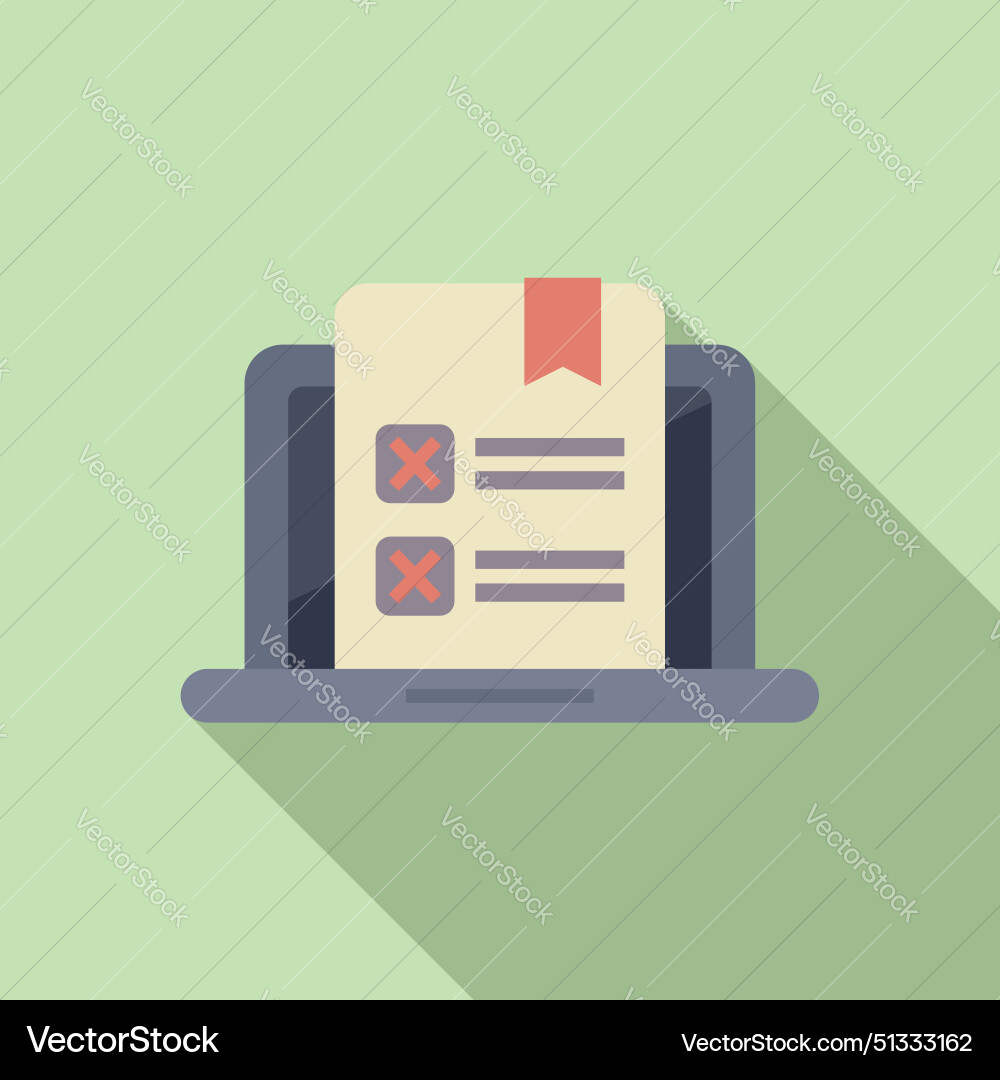 Online survey with laptop Royalty Free Vector Image