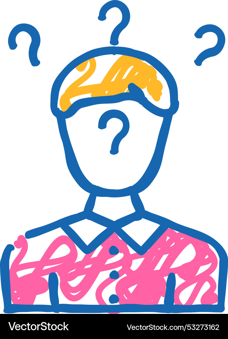 Searching answers male icon doodle Royalty Free Vector Image