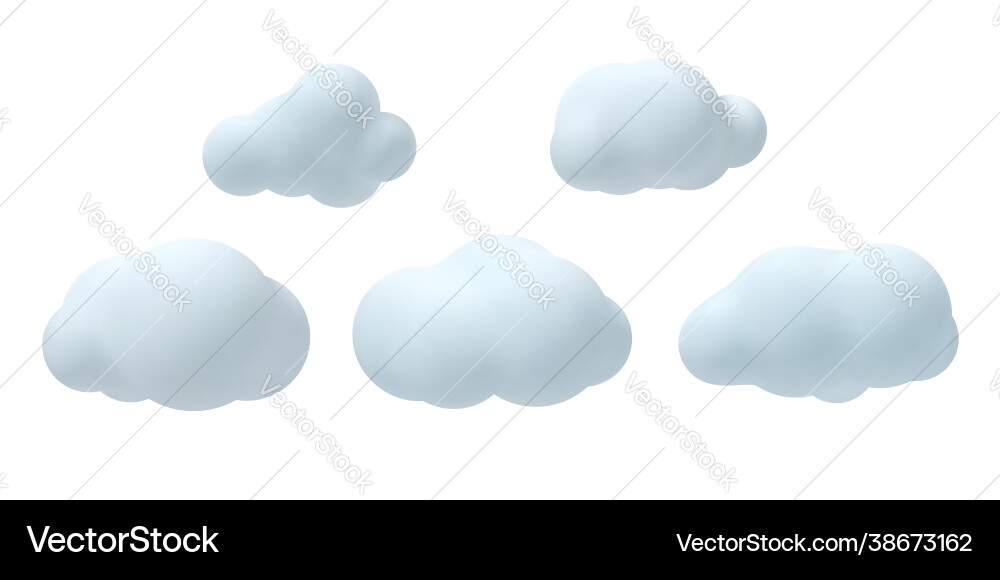 Set 3d clouds Royalty Free Vector Image - VectorStock