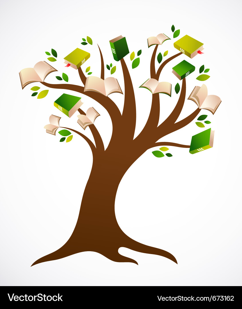 Tree of Books Royalty Free Vector Image - VectorStock