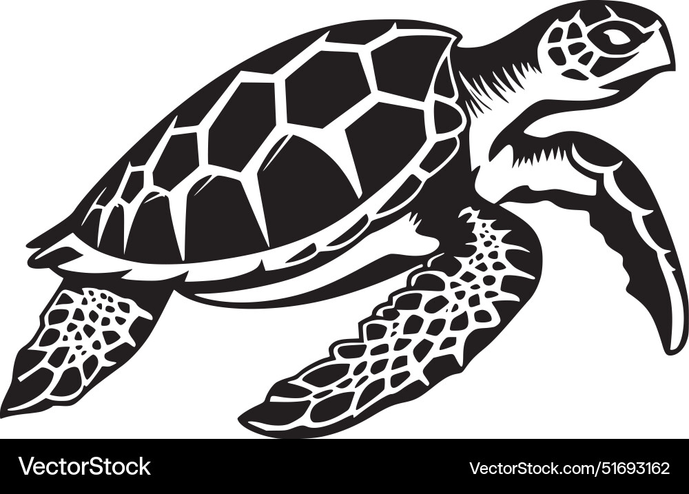 Turtle - minimalist and simple silhouette Vector Image