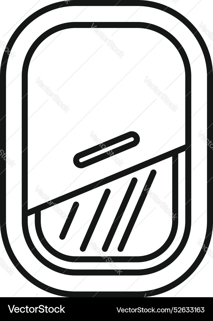Airplane window closed showing sunshade open line Vector Image
