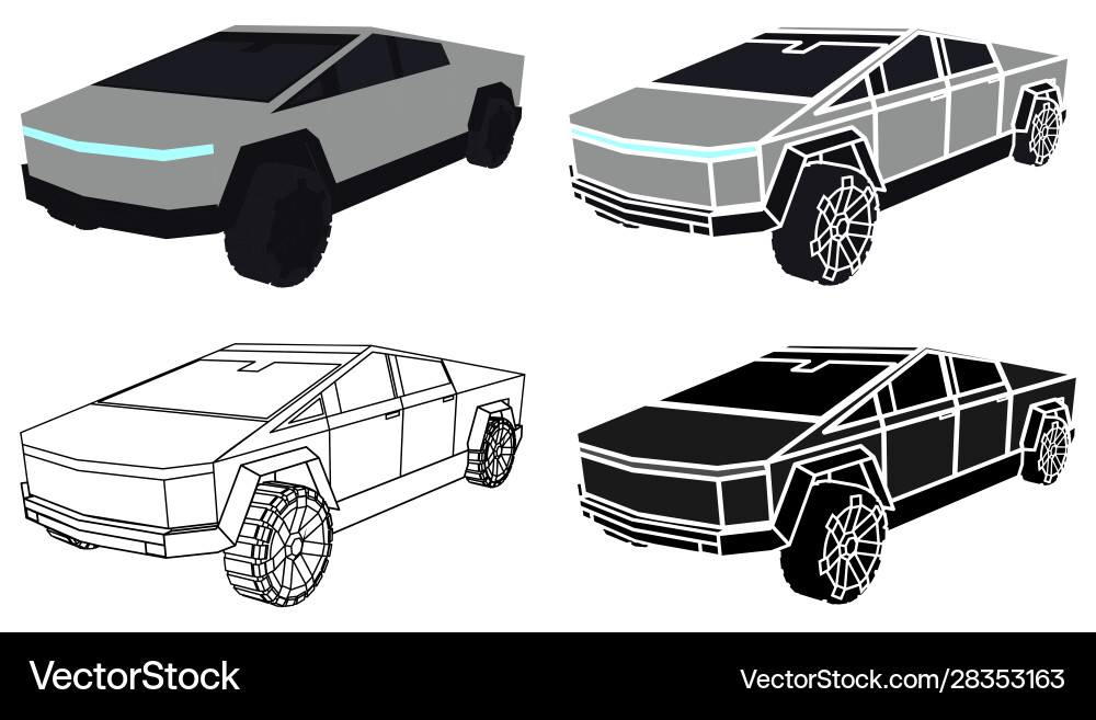 Cybertruck Electric Vehicle Concept Royalty Free Vector