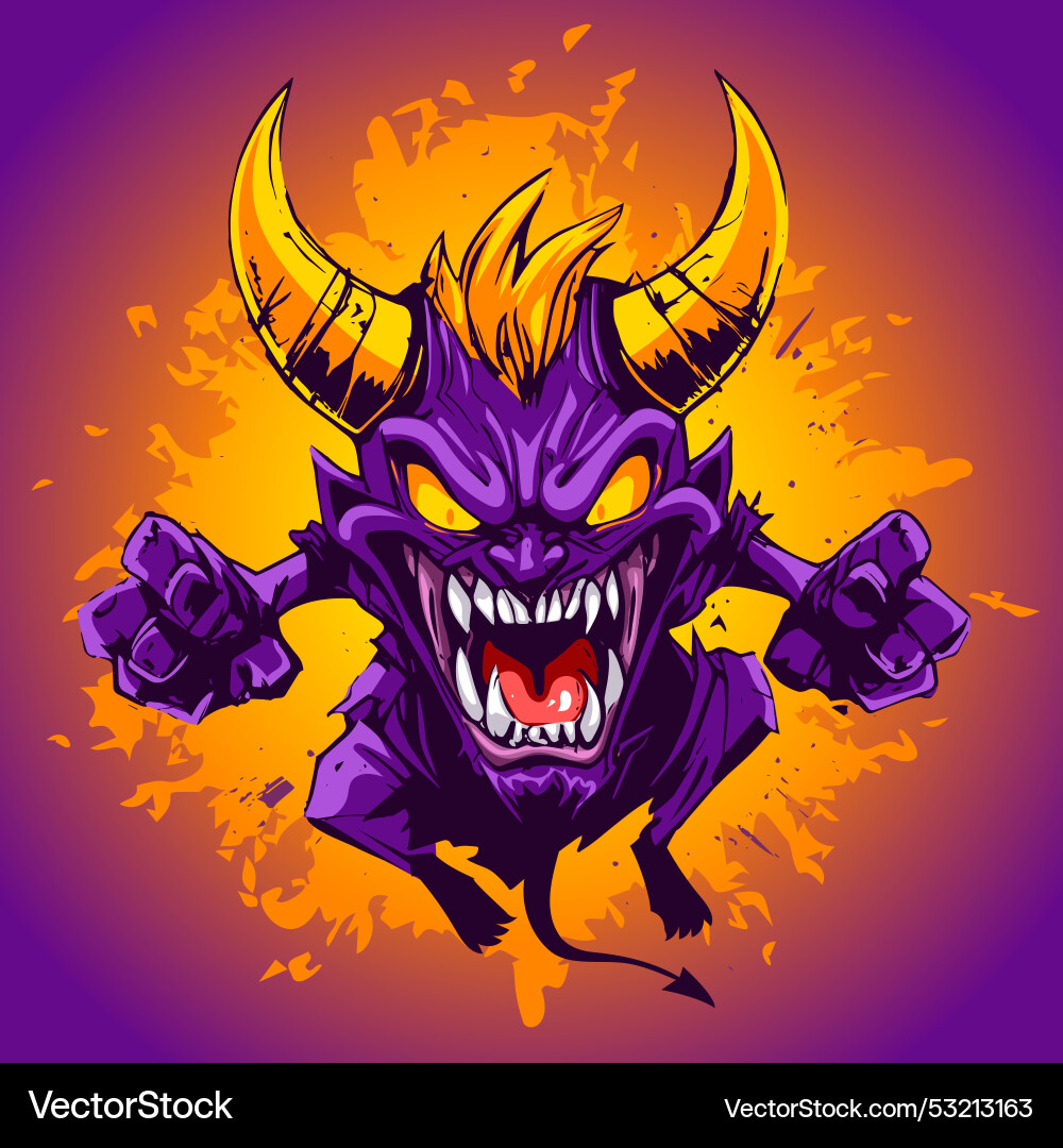 Devil face comic style for your infernal graphics Vector Image