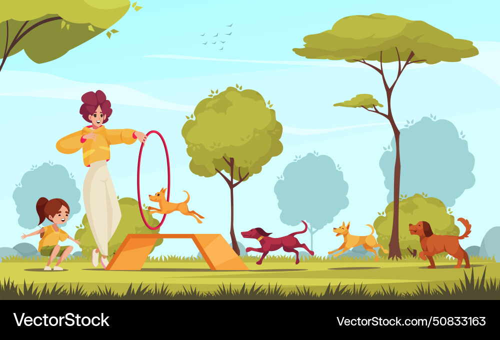 Dog playground cartoon Royalty Free Vector Image