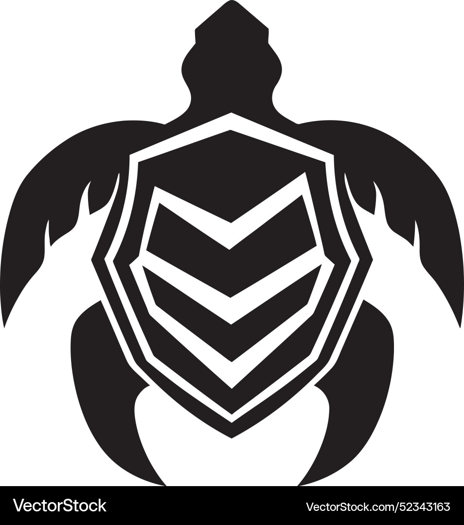 Elegant turtle monochrome crafted Royalty Free Vector Image