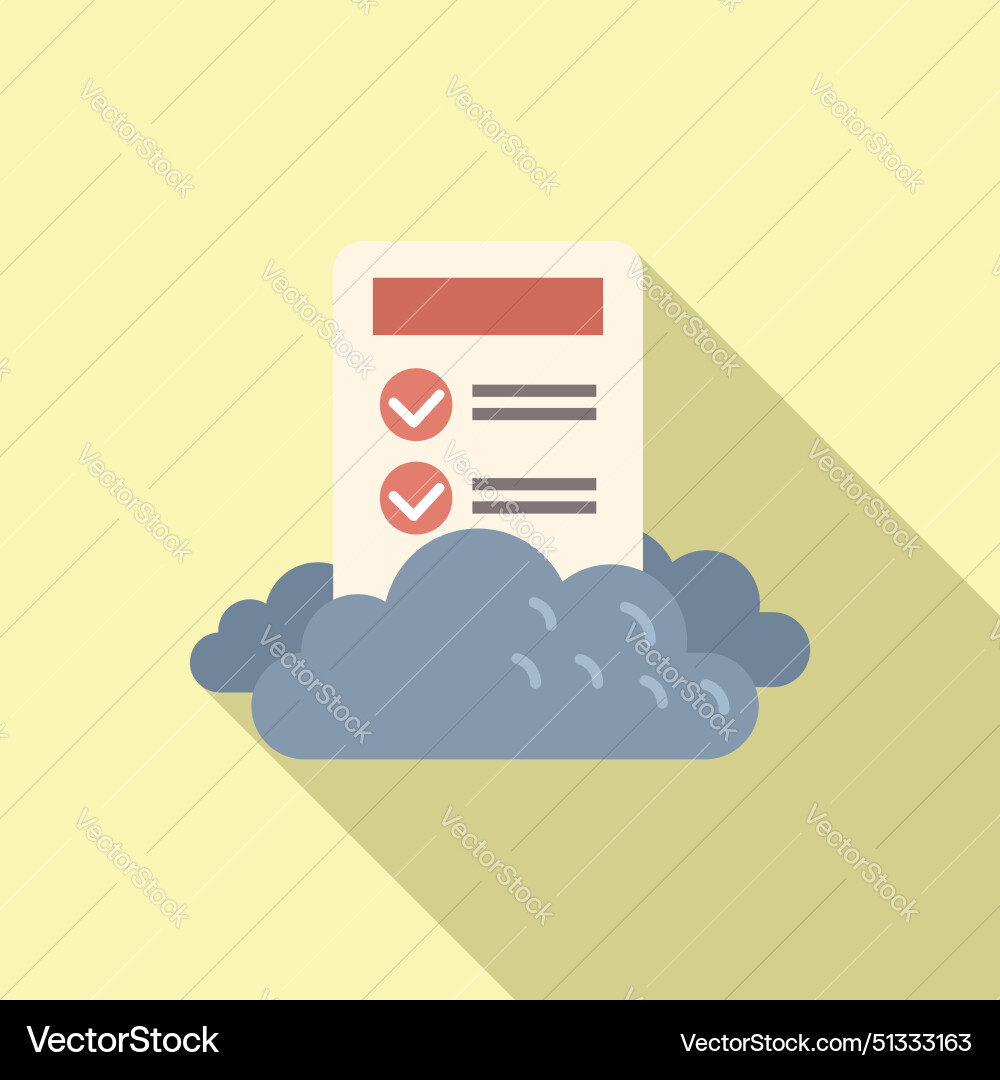 Flat design icon featuring a document with check Vector Image