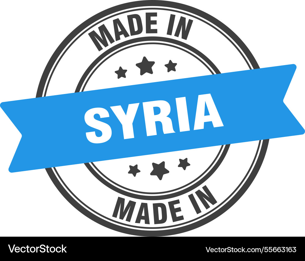 Made in syria round sign stamp Royalty Free Vector Image