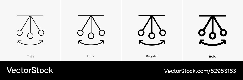 Pendulum icon thin light regular and bold style Vector Image