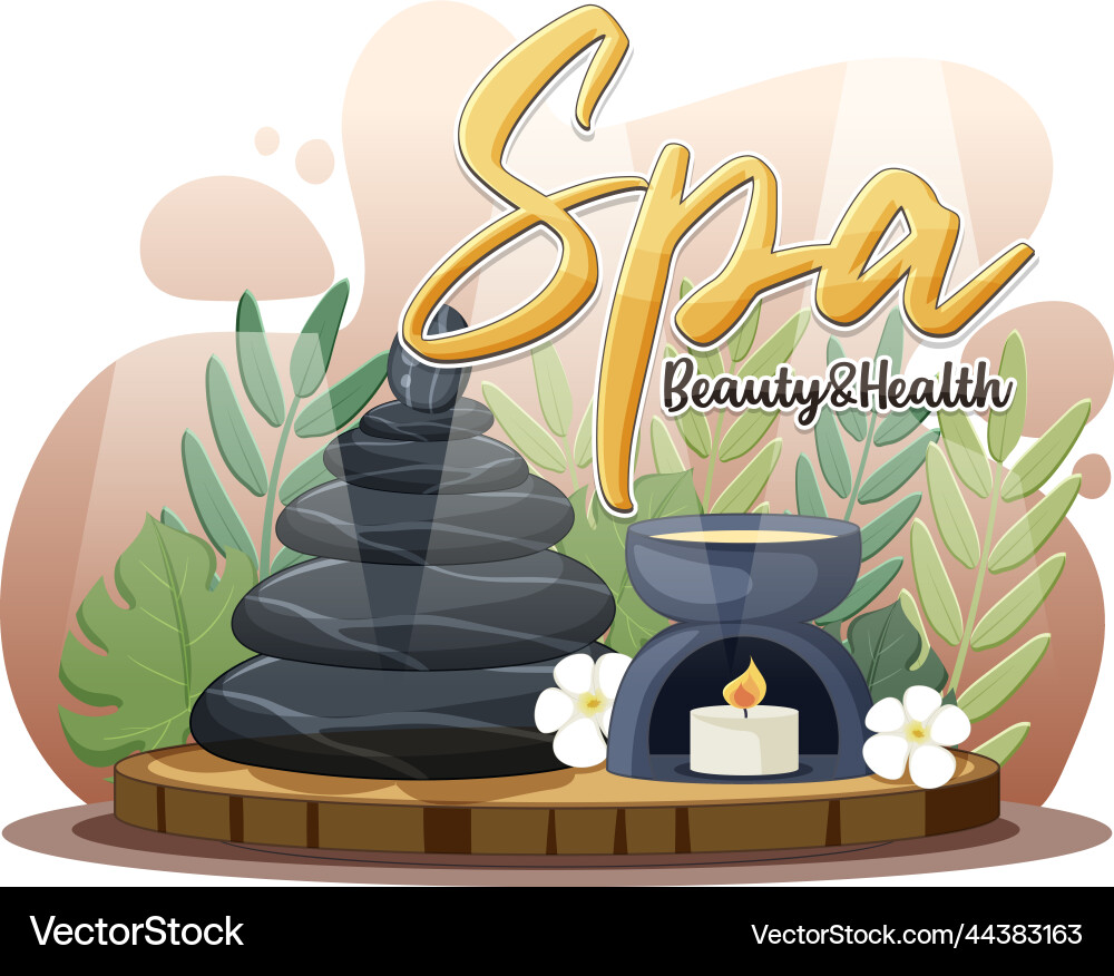 Spa time text design for banner or poster Vector Image