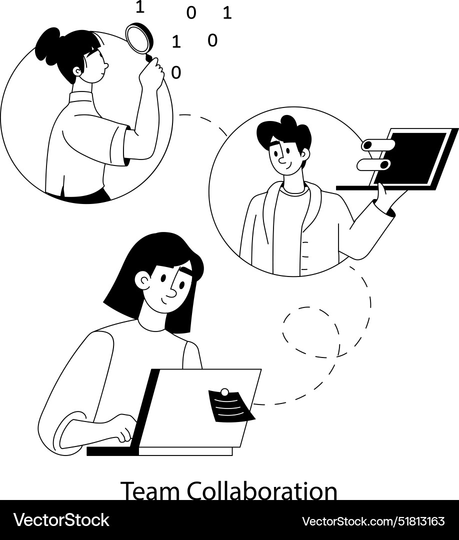 Team collaboration Royalty Free Vector Image - VectorStock