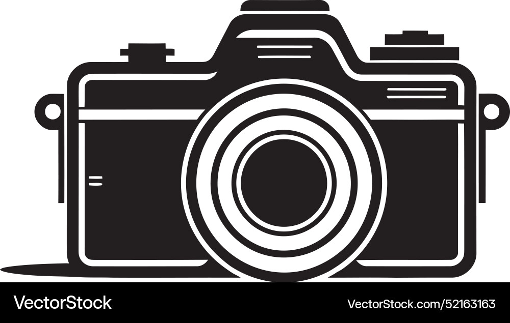 Timeless classic camera lens design in solid Vector Image