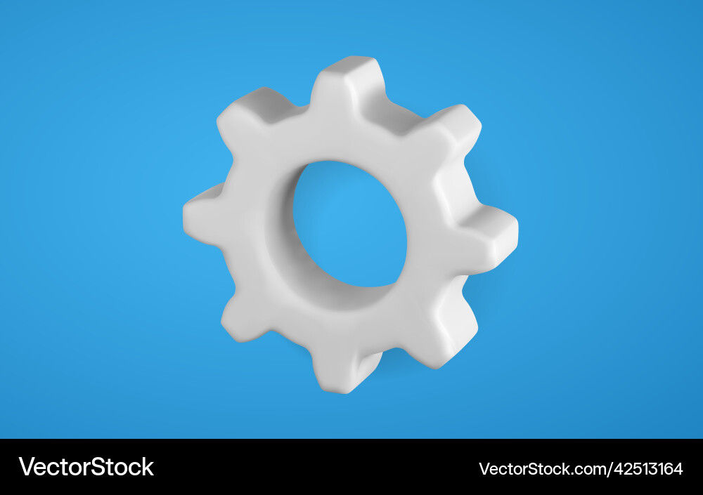 3d violet gear setting symbol Royalty Free Vector Image