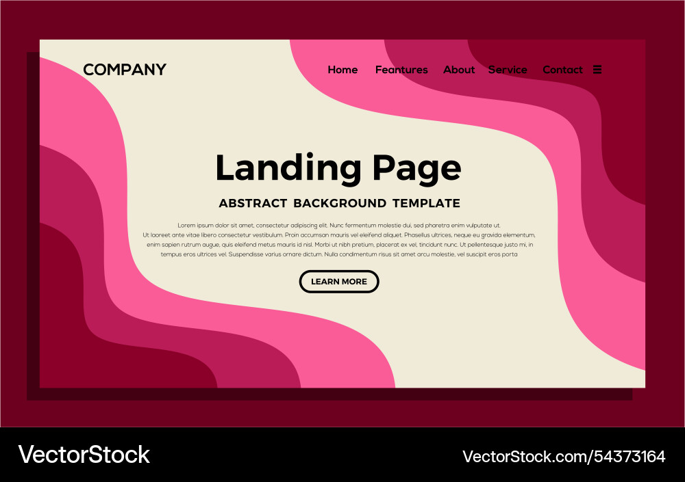 Abstract landing page template Royalty Free Vector Image