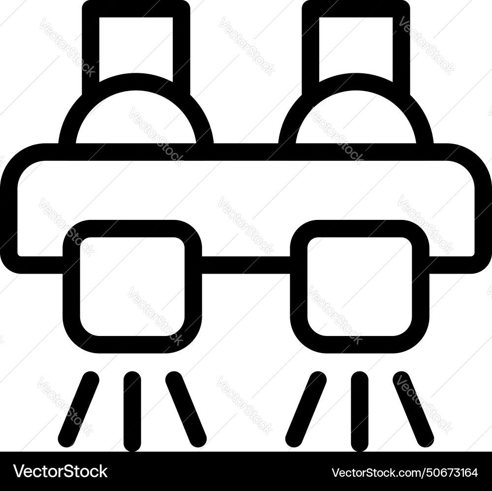 Fly board equipment icon outline Royalty Free Vector Image