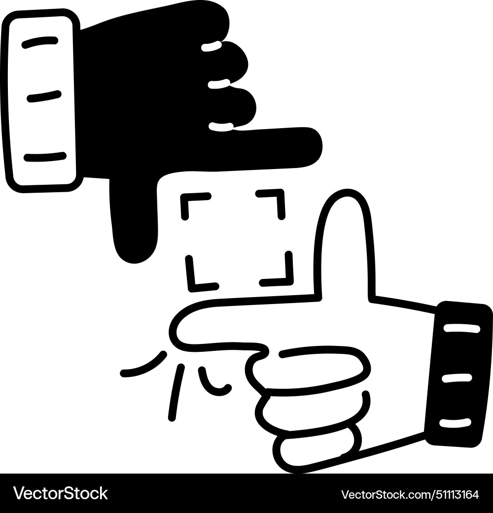 Framing hands Royalty Free Vector Image - VectorStock