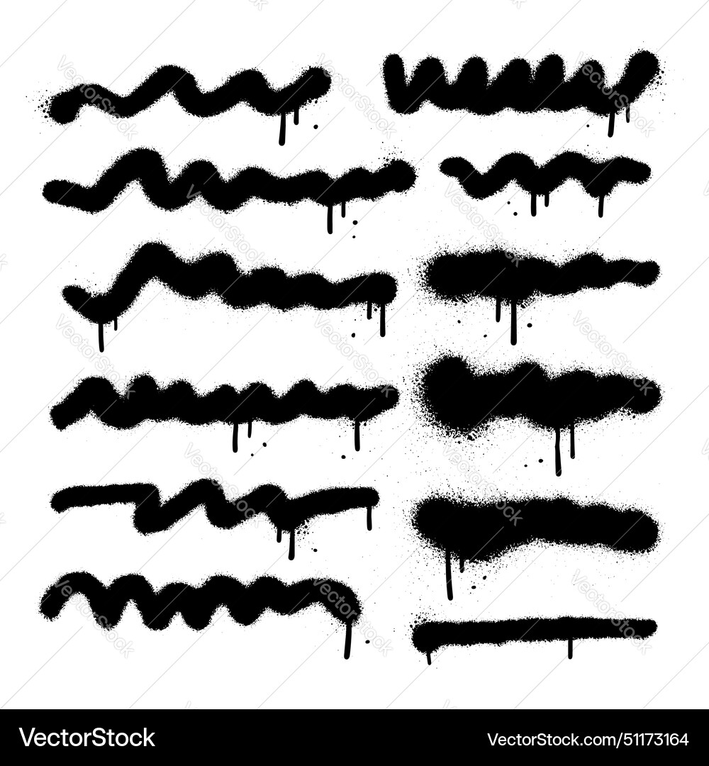 Hand drawn urban graffiti underlines and scribbles