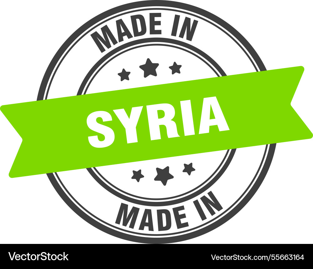 Made in syria round sign stamp Royalty Free Vector Image