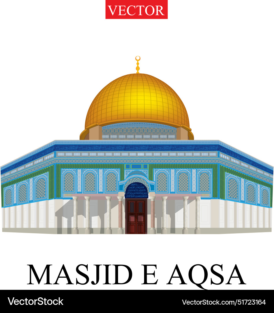 Masjid al aqsa palestine Royalty Free Vector Image