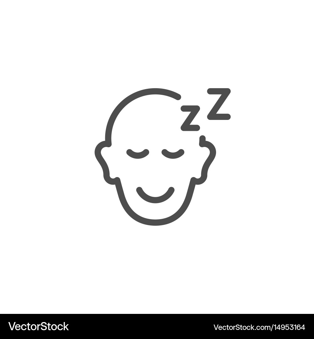 Sleeping person line icon Royalty Free Vector Image
