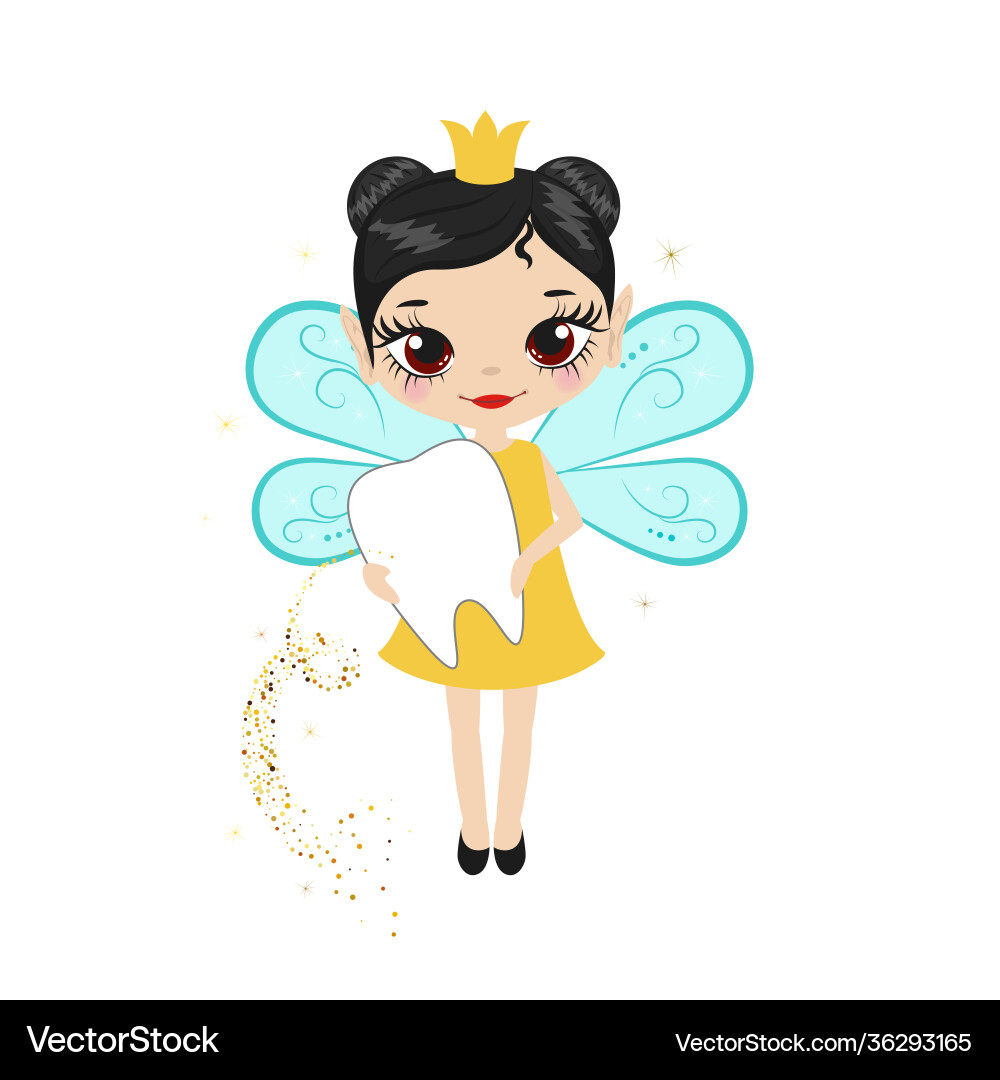 Niedliche Karikatur Zahnfee Lizenzfreies Vektorbild